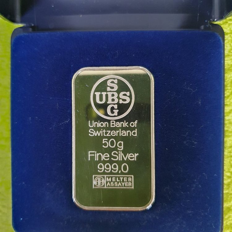 Silberbarren 50g UBS Fine Silver 999,0 | Kaufen auf Ricardo