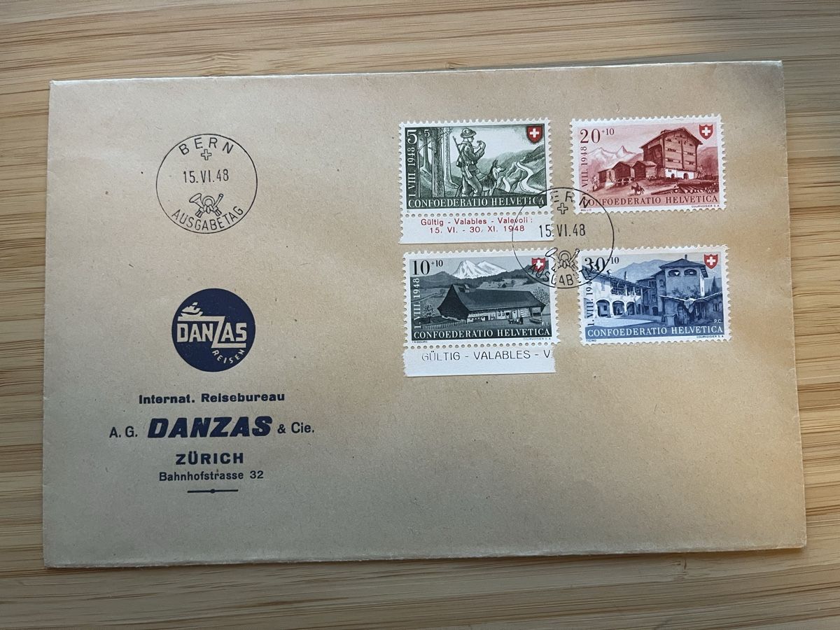 1948 Pro Patria FDC Cat. 175.- CHF (Gebraucht) in Sottens für CHF 1 – mit Lieferung auf Ricardo ...