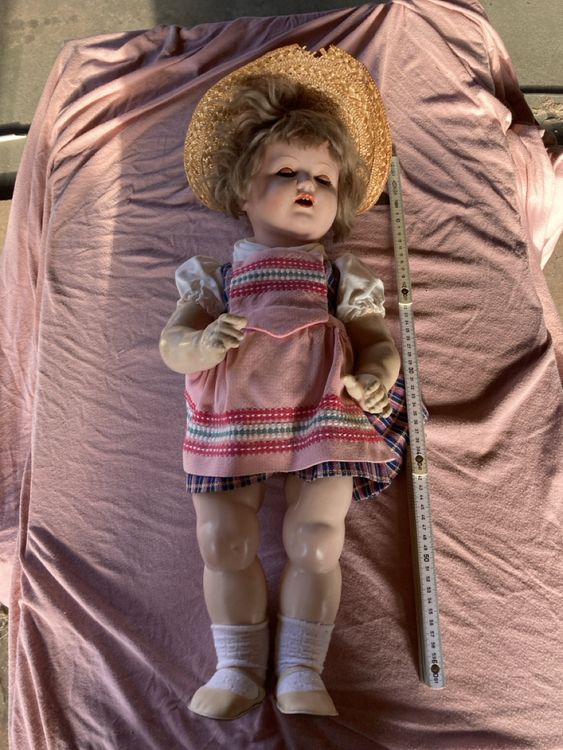 Poupée ancienne de collection, yeux bleus et chapeau 🎀🎁🎈 (D'occasion) à ...