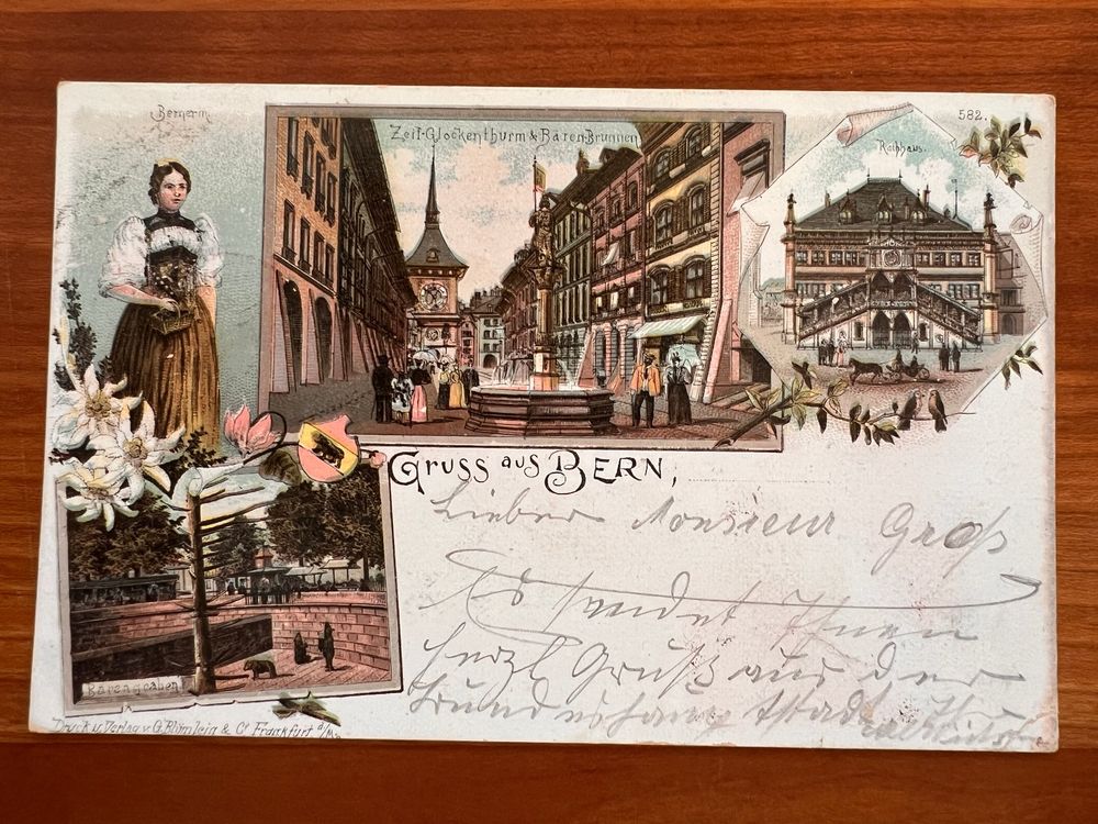 Postkarte Gruss aus Bern 1897 Litho (P592) (Gebraucht) in Hinwil für CHF 15 – mit Lieferung auf ...