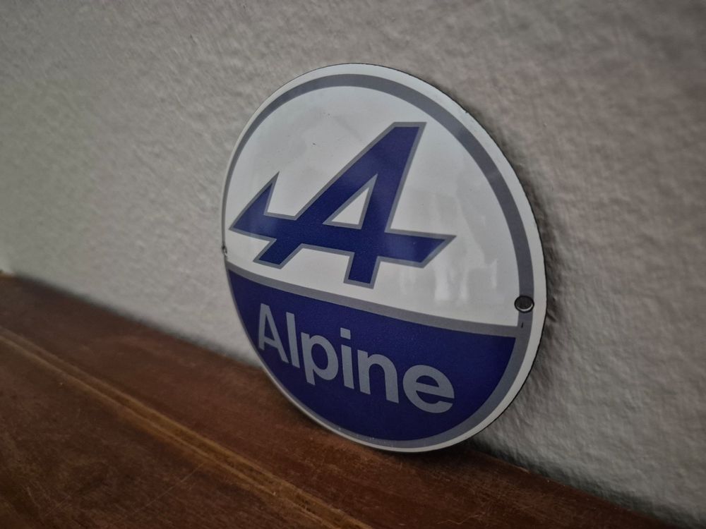 Emailschild Alpine Auto Werkstatt Garage Logo Emaille Schild (Neu ...