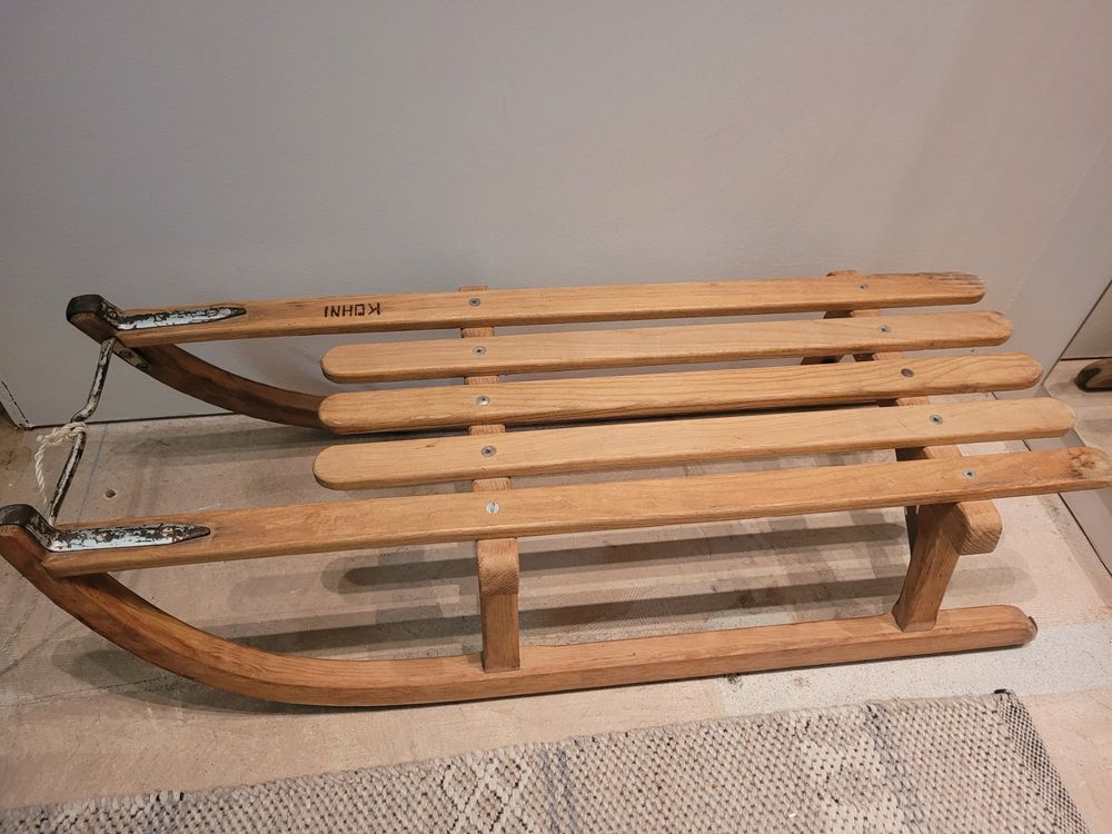 Davos Schlitten Holz von Wisa Gloria Vintage Holzschlitten (Gebraucht ...