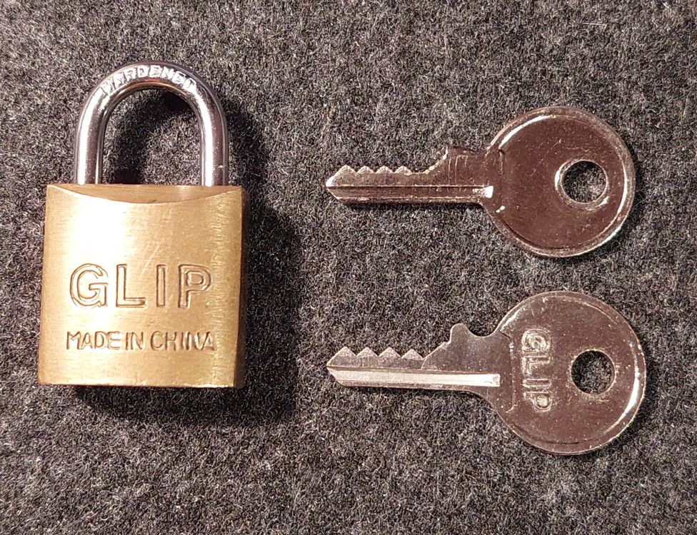 🔐 GLIP 2,0x3,4 cm VORHÄNGESCHLOSS 7506P mit zwei Schlüssel (Gebraucht ...