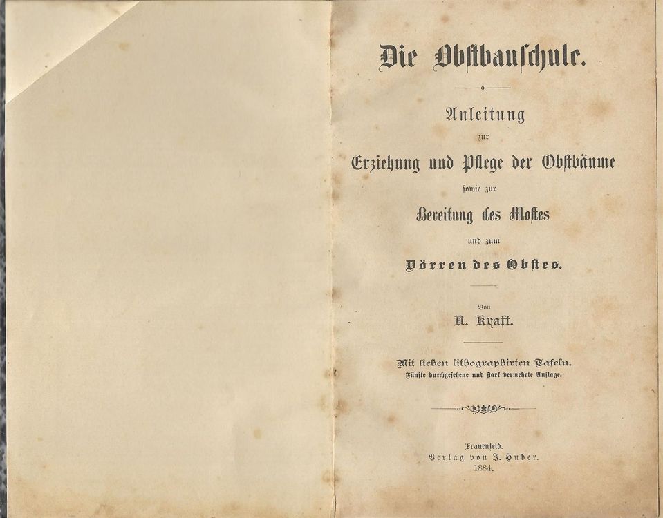 Die Obstbauschule 1884 | Kaufen auf Ricardo