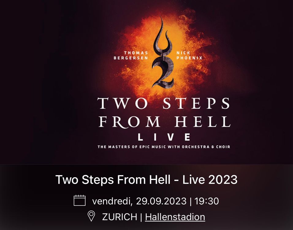 Concert two step from hell à Zürich | Kaufen auf Ricardo