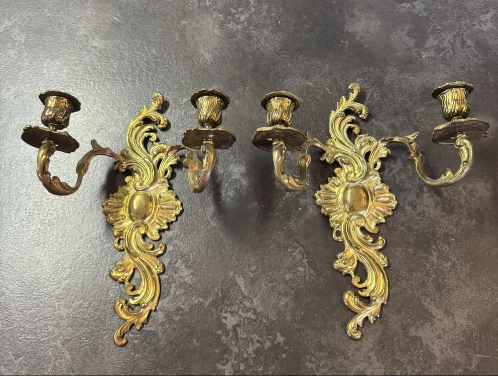Vintage Wand-Kerzenhalter aus Messing | Kaufen auf Ricardo