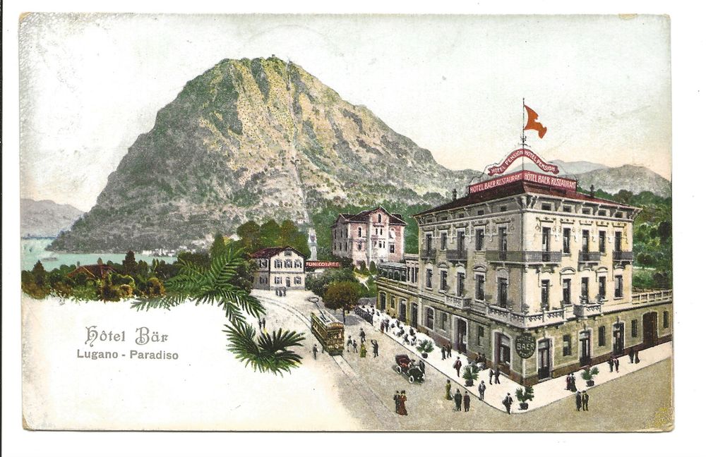 Lugano - Paradiso (TI) Hotel Bär - Funicolare - Tram - 1907 | Kaufen ...
