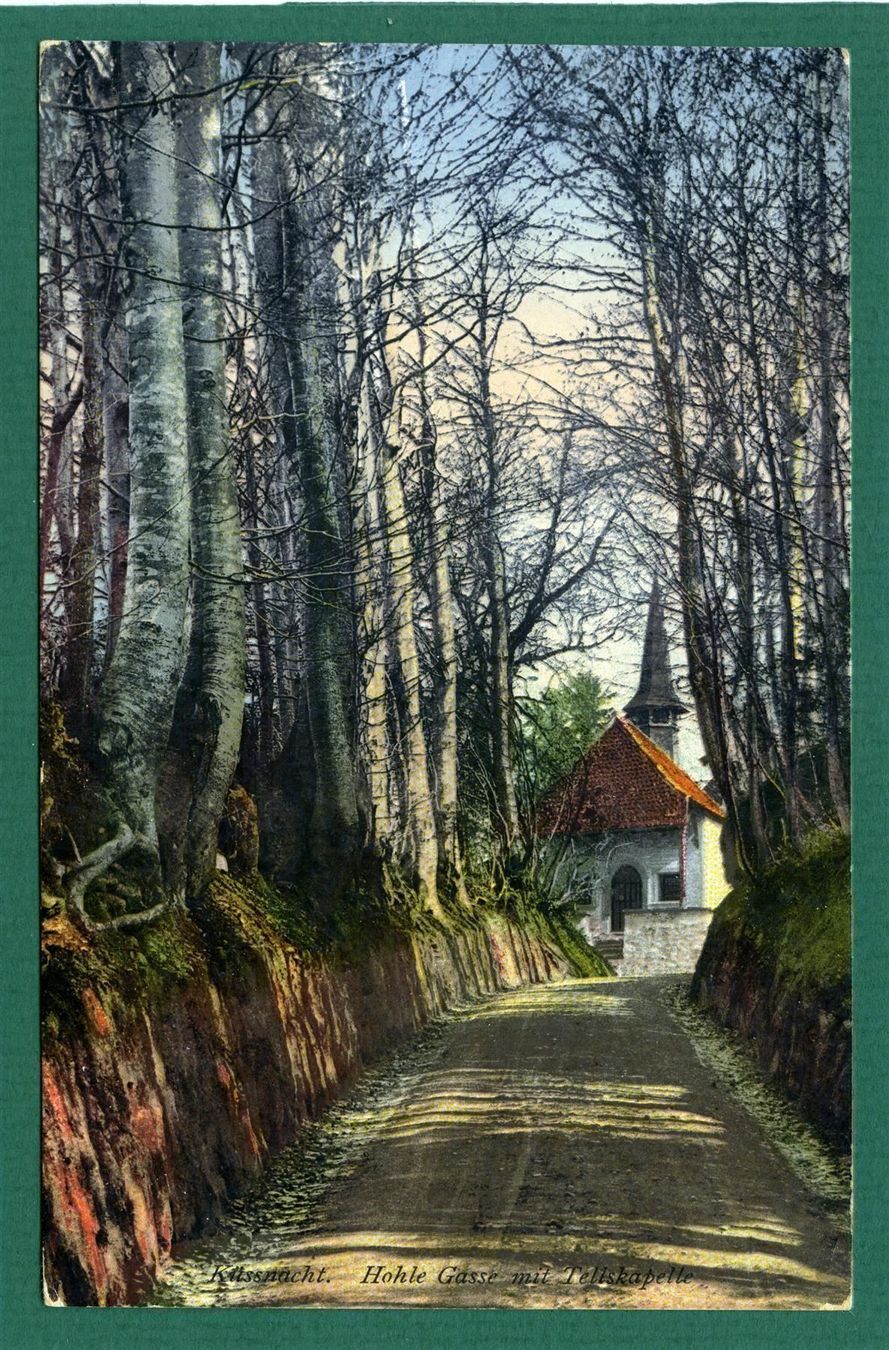 Küssnacht am Rigi, Hohle Gasse mit Tellskapelle, 1924 (Gebraucht) in Sargans für CHF 1 – mit ...