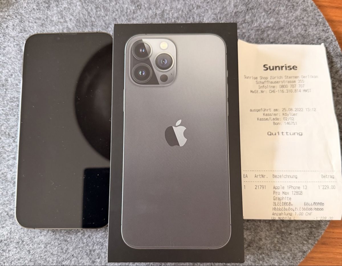 Apple iPhone 13 Pro Max 128GB, Graphit - 84 % Akku sehr gut (Gebraucht ...