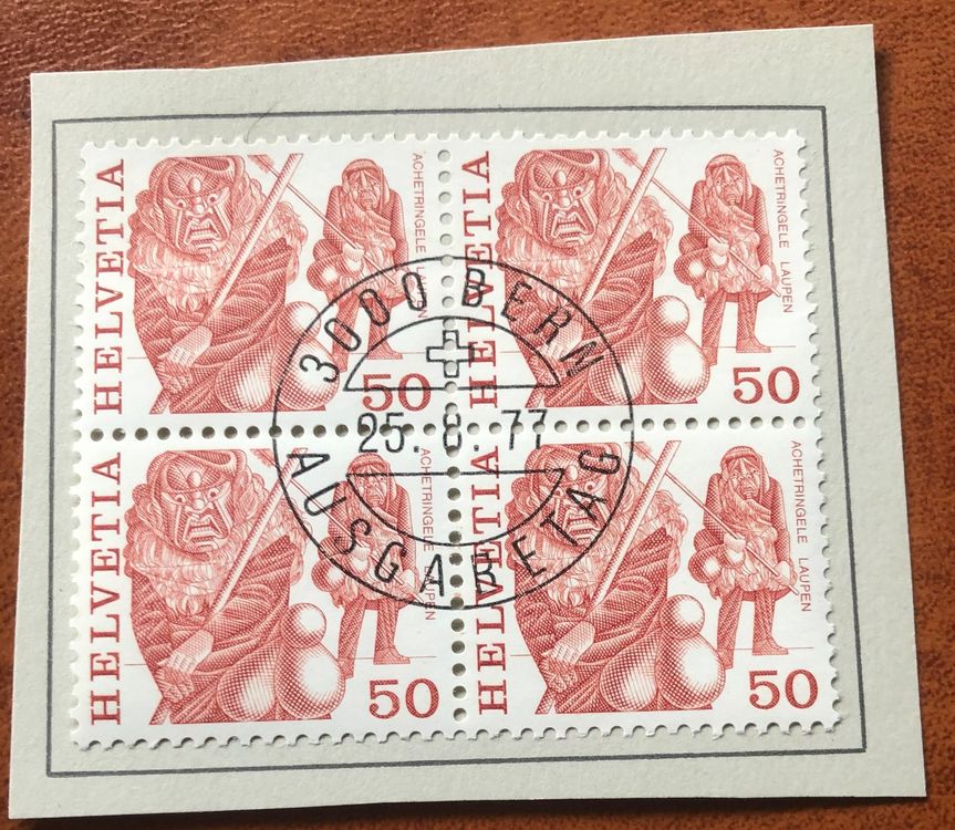 4 er Block Nr.599 mit Papier Stempel Bern (Gebraucht) in Aarau für CHF 0.4 – mit Lieferung auf ...