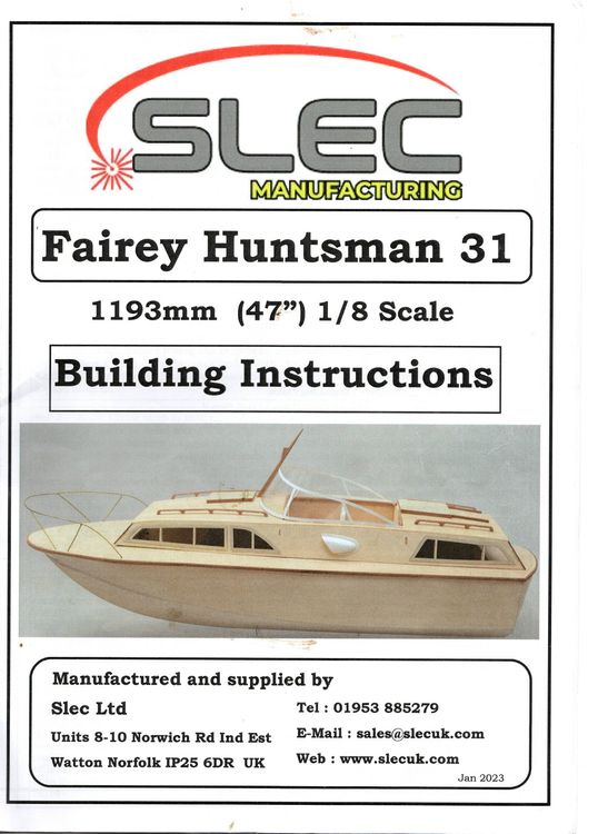 SLEC Fairey Huntsman 31 Modellboot - Angefangenes Bausatz (Neu (gemäss ...