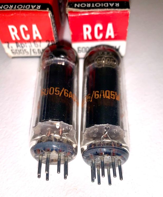 2 Röhren / Radioröhren 6005 /6AQ5W (Endstufe), NOS, RCA (Neu (gemäss Beschreibung)) in Biel ...