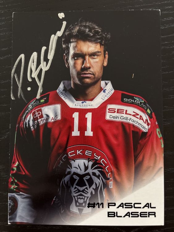 Signierte Karte Pascal Blaser #11 EHC-Winterthur (Gebraucht) in Uetendorf für CHF 5 – mit ...