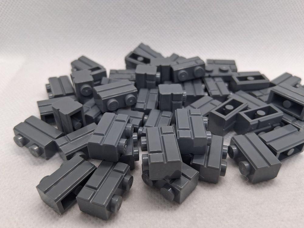 Lego 50 Stk. Profile Brick 1x2 dark bluish gray (new) (Neu (gemäss ...