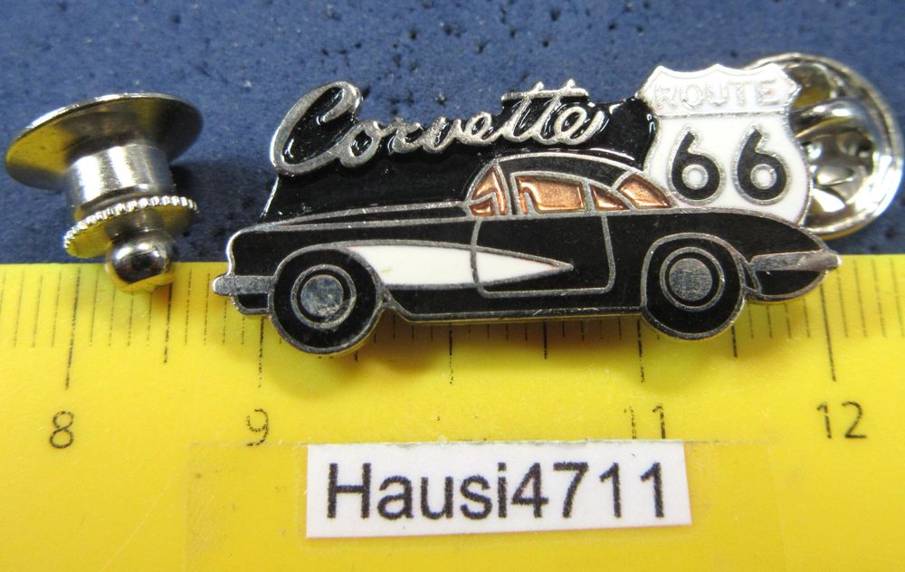 AUTO-PIN CORVETTE ON ROUTE 66 USA SILGRIG MIT SECURITY-CLIP | Kaufen ...