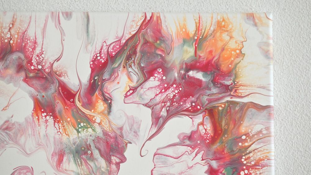 Pouring-Bild "Herzschlag" 50x50 cm, handgemacht | Kaufen auf Ricardo