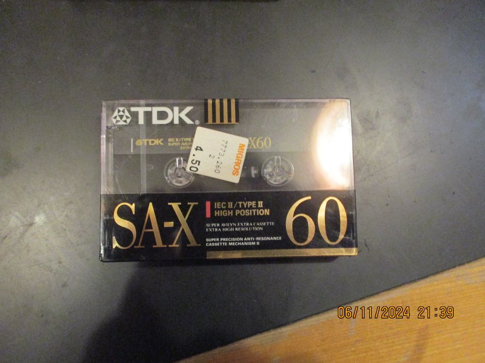 VINTAGE LEER CASSETTE TDK SA-X 60 (Neu und originalverpackt) in Weissbad für CHF 20 – nur ...