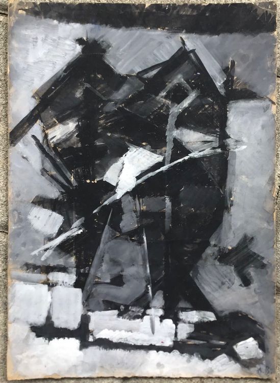 André BRECHET (1921-1999) Gouache Gemälde Monogrammiert (Gebraucht) in Root für CHF 20 – mit ...