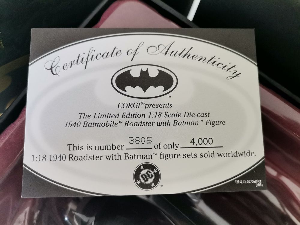 Rare Batmobile Roadster 1940 Corgi édition limitée neuve (Gebraucht) in ...