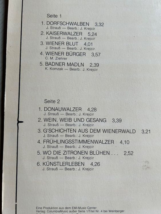 LP: Die schönsten Wiener Walzer zum Tanzen (Gebraucht) in Zürich für CHF 6.5 – mit Lieferung auf ...