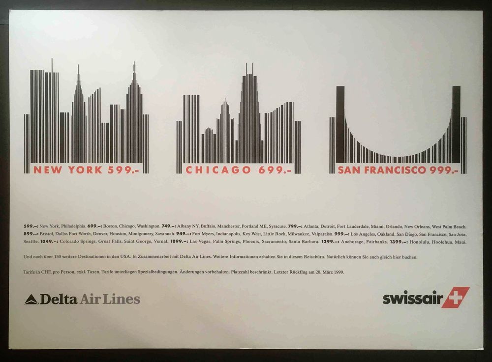 swissair Delta Air Lines Werbe Aufsteller (Gebraucht) in Goldau für CHF ...