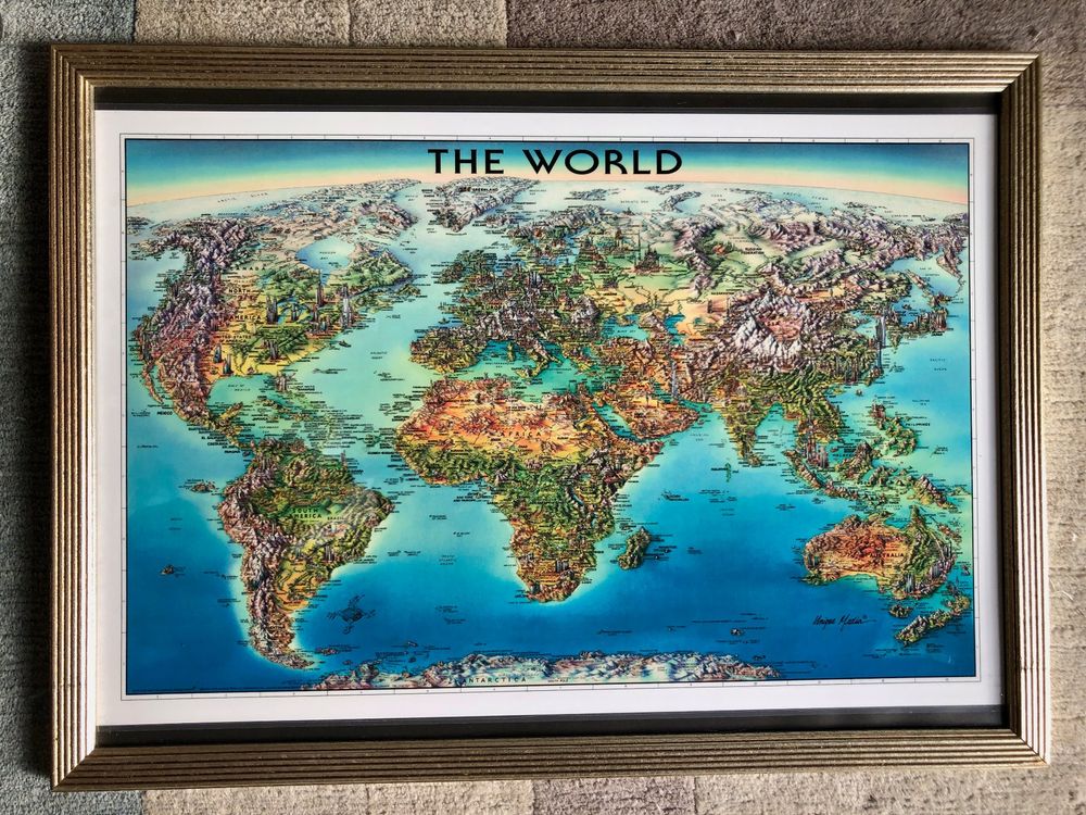 Cartoon style THE WORLD (75 x 55 cm) The Unique Media ® 2009 (Gebraucht ...