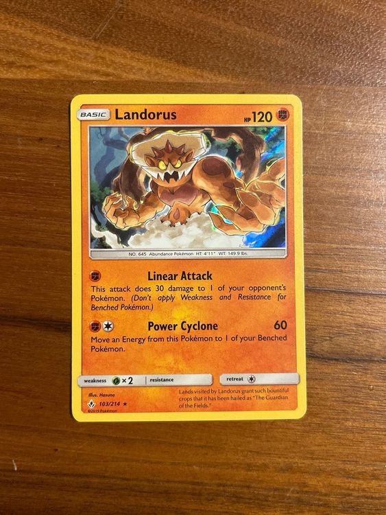 Landorus Holo #103 Pokemon Card Karte Unbroken Bonds (Gebraucht) in ...