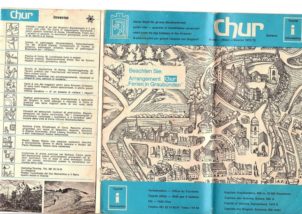 Chur Stadtplan 1972 (Gebraucht) in Mörschwil für CHF 15 – mit Lieferung ...