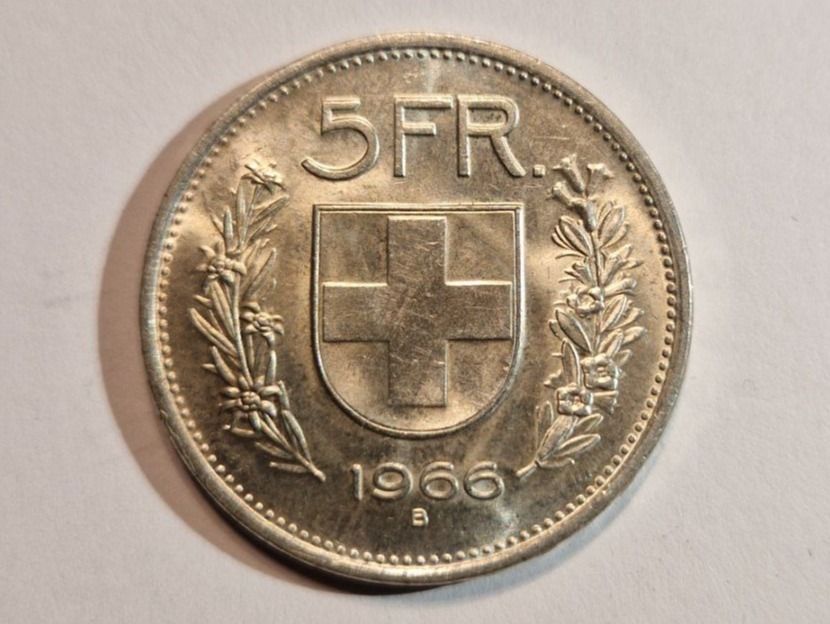 5 Fr. Silber Münze 1966 (Gebraucht) in Rikon im Tösstal für CHF 11 – mit Lieferung auf Ricardo ...