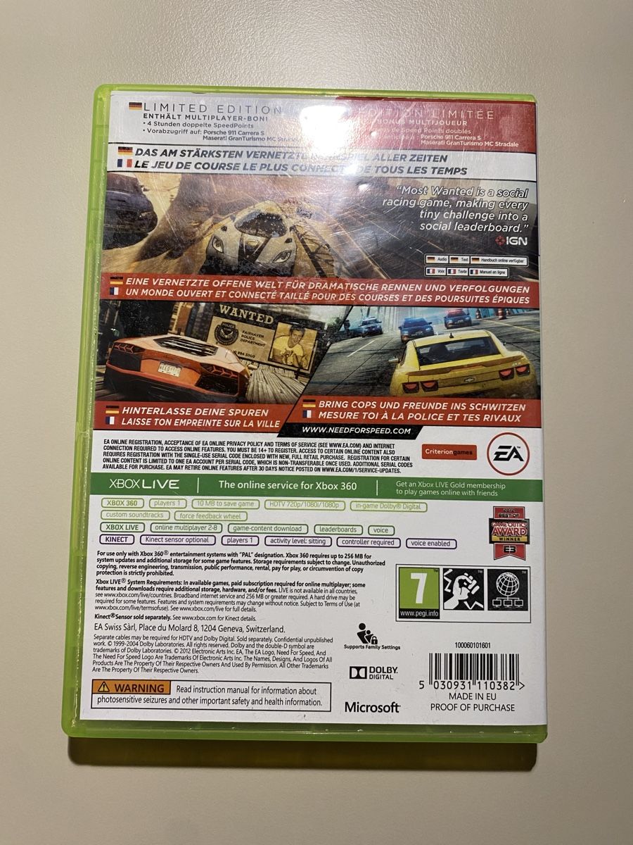 Need for Speed Most Wanted für Xbox 360 (Gebraucht) in Langenthal für ...