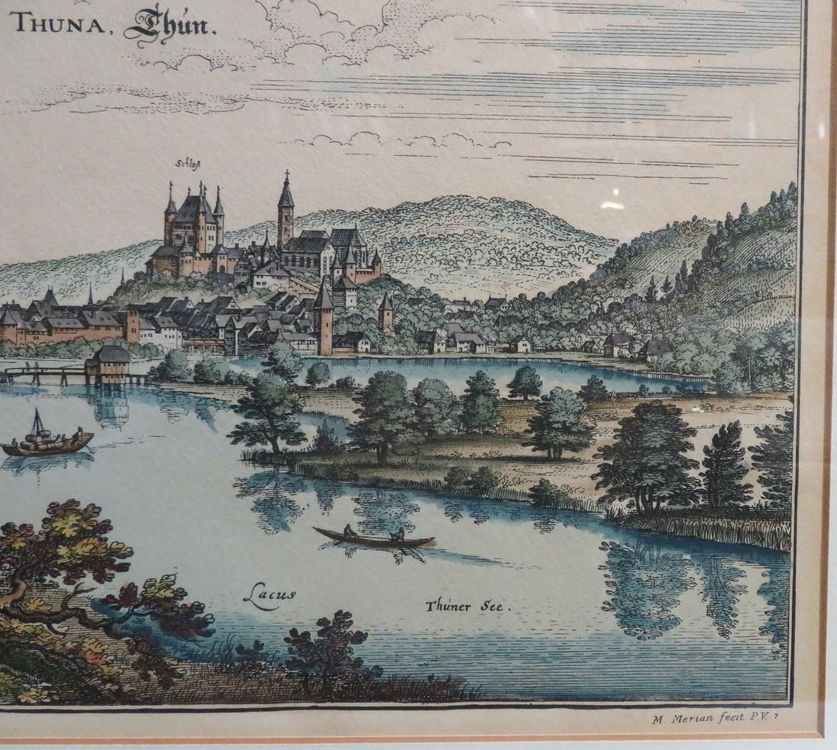 Orig Stich Kt. Bern Thun von Matthäus Merian (1593 - 1650) | Kaufen auf ...