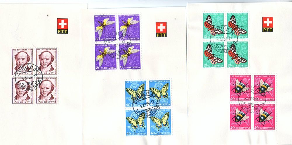 JUVENTUTE 1954. 4ER BLOCK SERIE. STPL. ZH, AUF PTT BÖGLI | Kaufen auf Ricardo