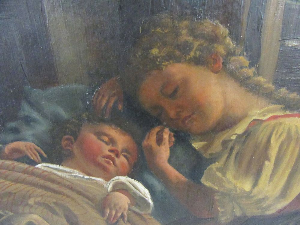 Gemälde / Bild von J. Schelker ,Schlafende Kinder' (Gebraucht) in Olten ...