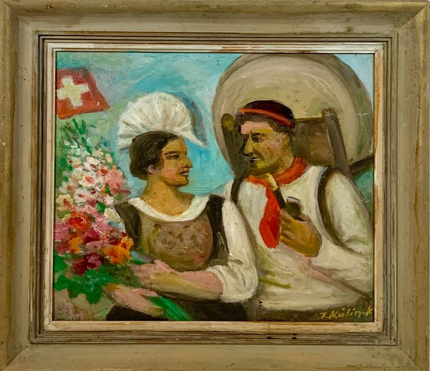 Joseph KÄLIN-KUPFER (1870-1965) Alplerpaar Gemälde | Kaufen auf Ricardo