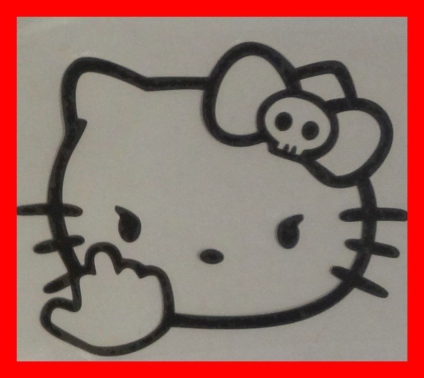 Angry Hello Kitty Autoaufkleber SCHWARZ (Neu und originalverpackt) in ...