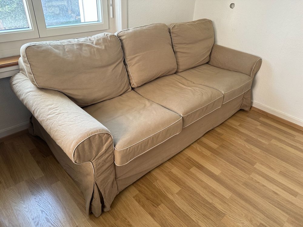 Bettsofa 3er Schlafsofa Ikea Ektorp Pixbo mit Bezügen beige (Gebraucht) in Zürich für CHF 10 ...