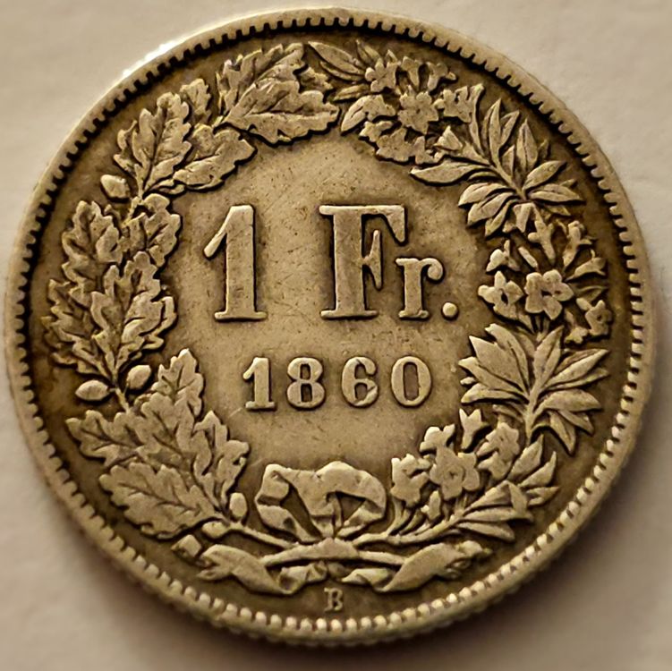 1 Franken 1860 *RAR* (Gebraucht) in Schaffhausen für CHF 145 – mit Lieferung auf Ricardo kaufen