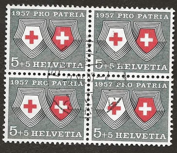 Schweiz Pro Patria 1957 Viererblock 7.V.57 | Kaufen auf Ricardo