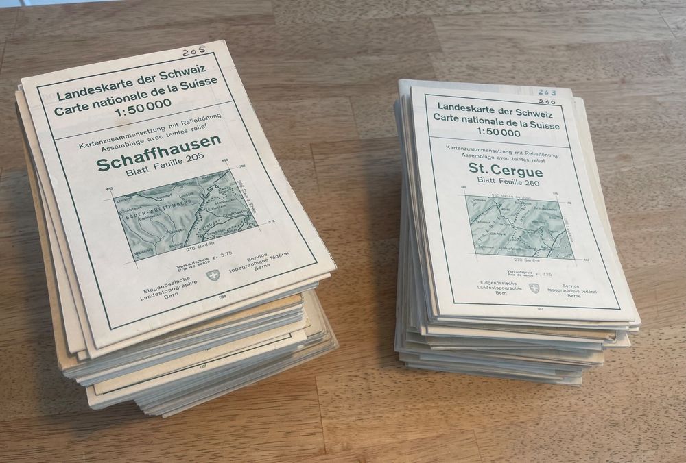 Landeskarten der Schweiz 1:50000, komplett (Gebraucht) in für CHF 35 ...