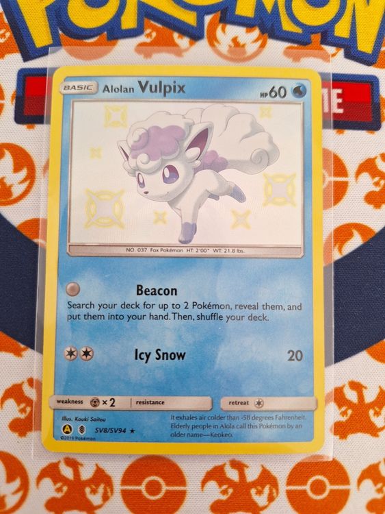 Alolan Vulpix Shiny SV8/SV94 Hidden Fates Englisch (Gebraucht) in ...
