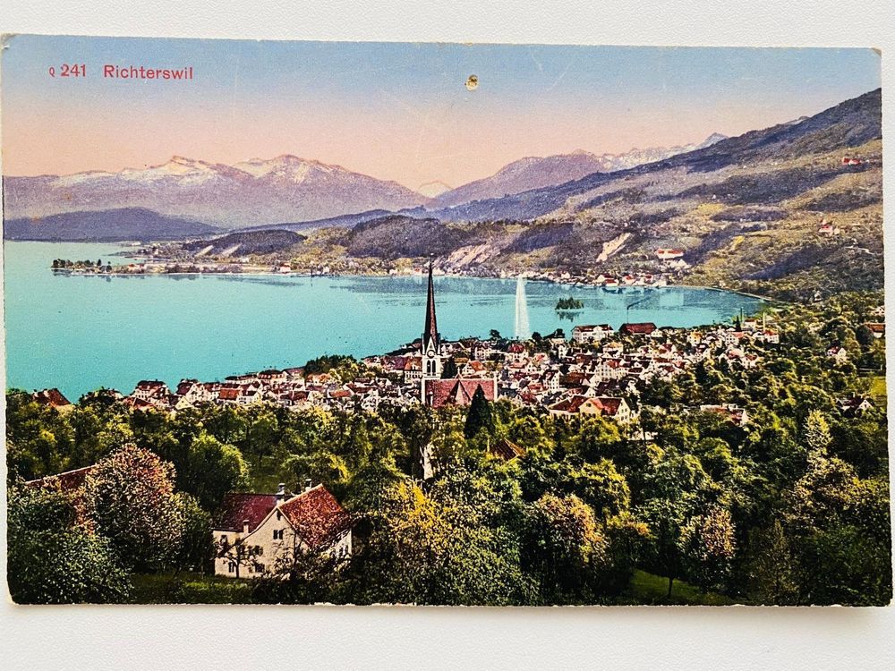 Richterswil ZH uralte Karte mit Fontäne (Gebraucht) in Müswangen für ...