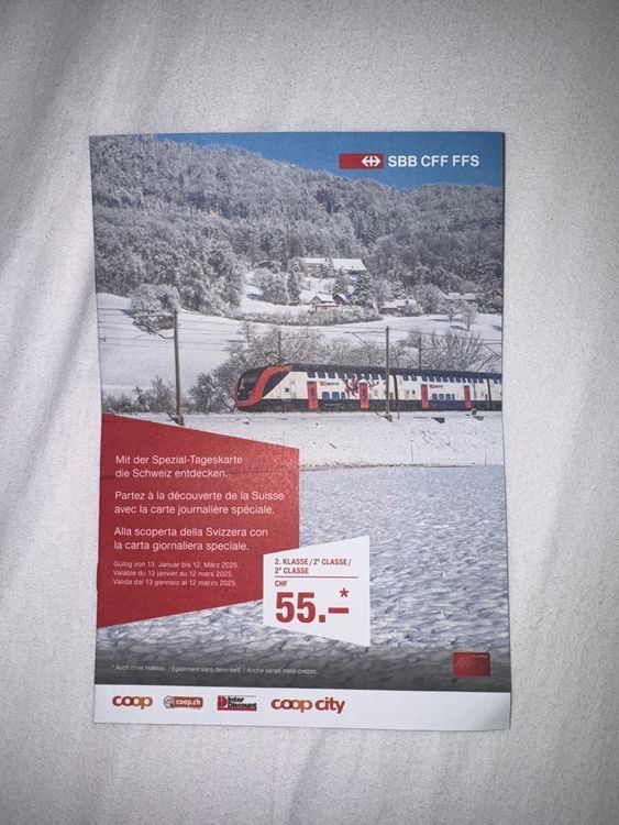 Coop SBB Tageskarte 2Stk. (Neu und originalverpackt) in Schönenberg ZH für CHF 120 – mit ...