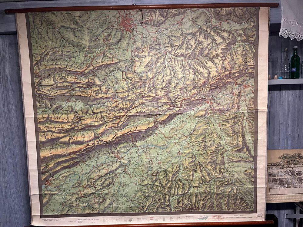 Solothurn RollLandkarte 1930 1:40‘000 180x160cm (mit Rissen) (Gebraucht ...