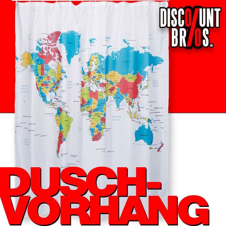 NEU DUSCHVORHANG Weltkarte 180×180cm | Kaufen auf Ricardo