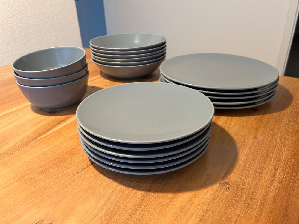 Ikea Geschirr Grau Blau