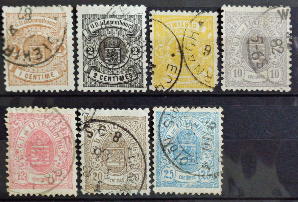LUXEMBOURG - LETZEBURG: 7 Gestempelte aus 1875–1880 (Neu (gemäss ...