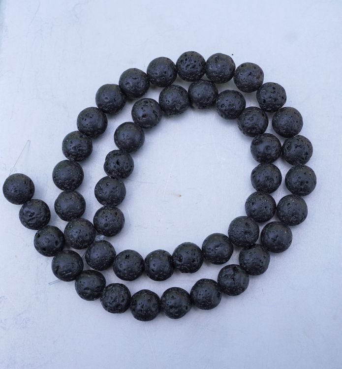 1 Strang echte Lavastein Perlen, 8mm (Neu (gemäss Beschreibung)) in ...