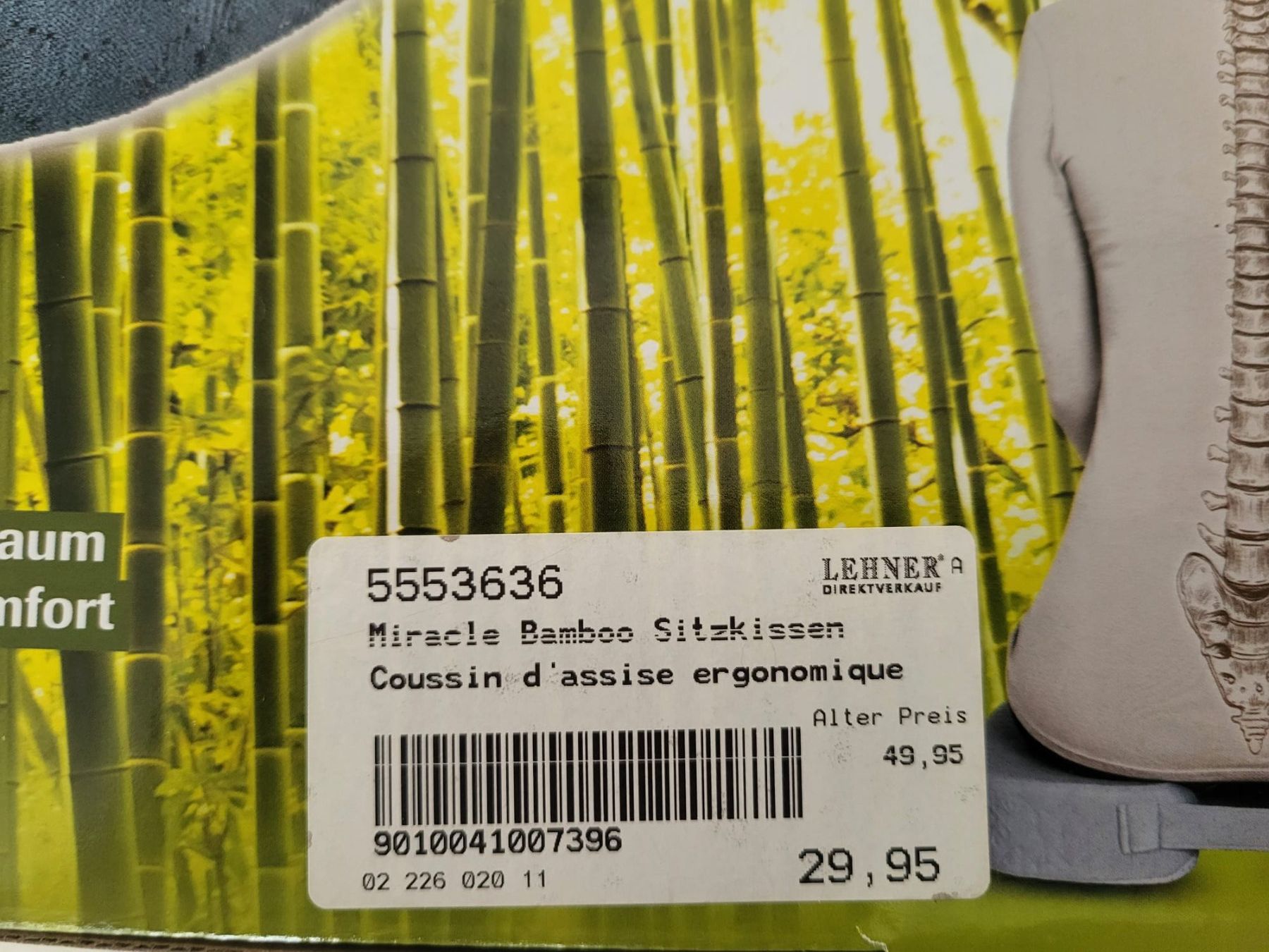 Coussin d'assise ergonomique Miracle Bamboo (Neuf (Voir description)) à ...