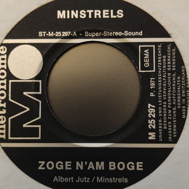 Vinyl-Single Minstrels - zoge n'am Boge | Kaufen auf Ricardo
