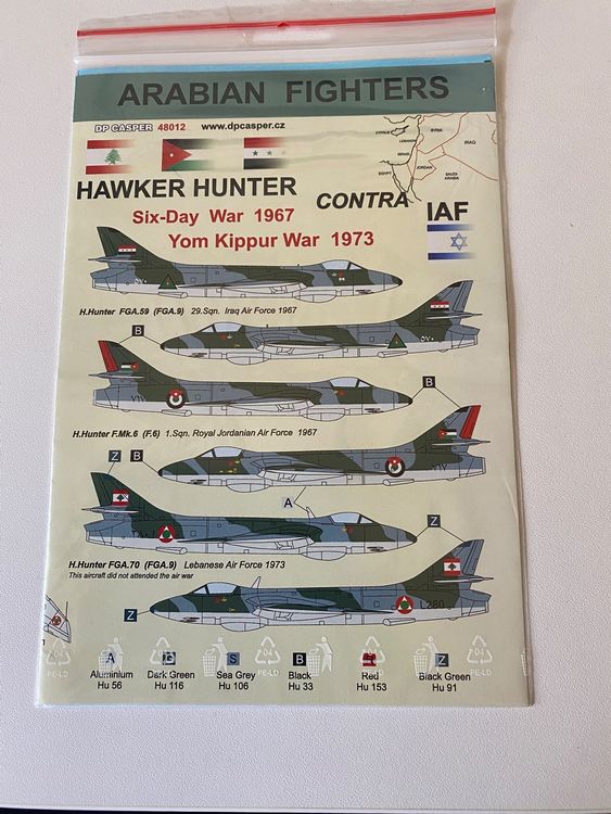 1/48 HAWKER HUNTER ARABIAN FIGHTERS DECALS (Gebraucht) in MÜHLEDORF/SO ...